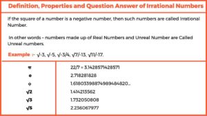 Definition, Properties and Question Answer of Irrational Numbers - Easy ...
