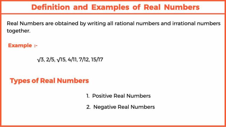 Real Numbers (Definition, Properties and Examples) - Easy Maths Solutions