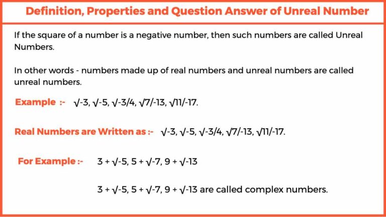 Unreal Numbers Definition, Properties and Question Answer - Easy Maths ...